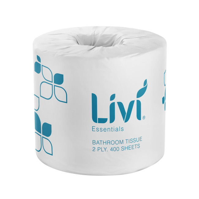 Livi Essentials Bathroom Tissue Single Wrapped Rolls 2 Ply 400 Sheets ...