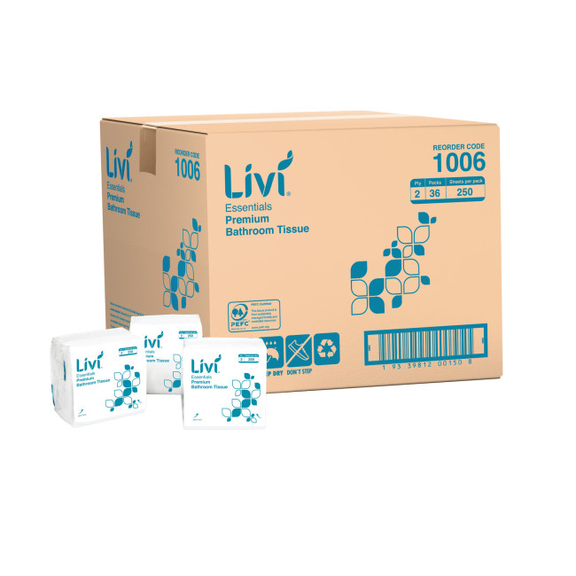 Livi Essentials Interleaved Bathroom Tissue 2 Ply 250 Sheets » Livi New ...