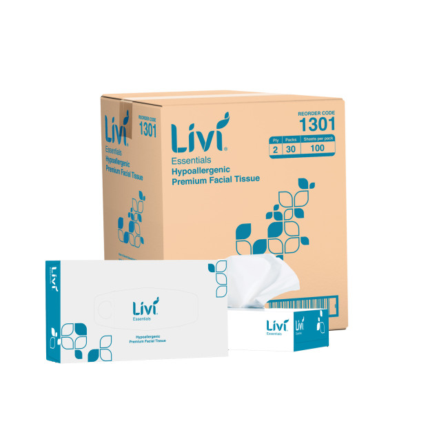 Livi Essentials Facial Tissues 2 Ply 100 Sheets » Livi New Zealand