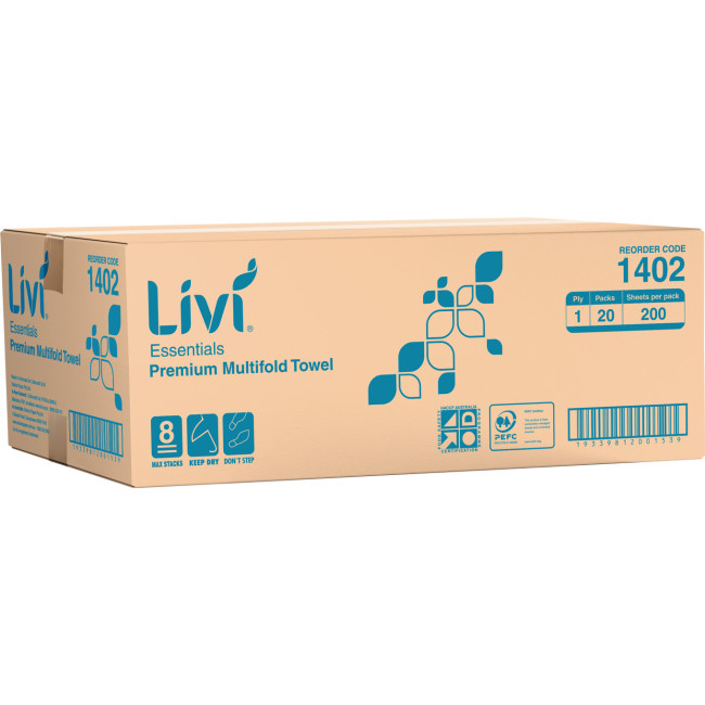 Livi Essentials Slimfold Towel 1 Ply 200 Sheets » Livi New Zealand