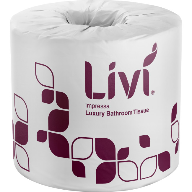Livi Impressa Bathroom Tissue Single Wrapped Rolls 2 Ply 400 Sheets 48 ...