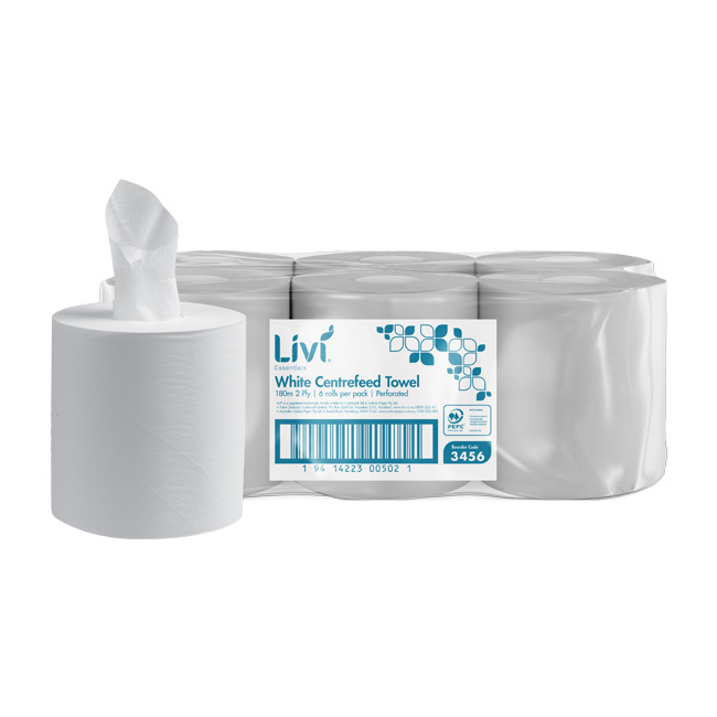 Livi Essentials White Centrefeed Towel 2 Ply 180m » Livi New Zealand