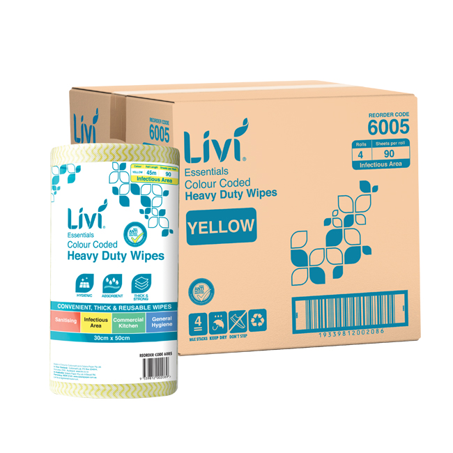 Livi Cloth Wipes Yellow Antibacterial 90 Sheets » Livi New Zealand