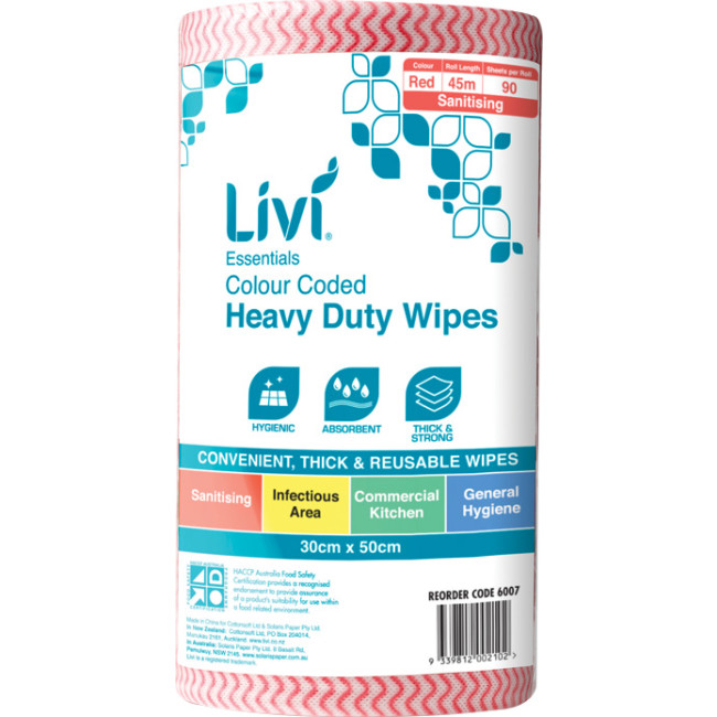 Livi Cloth Wipes Red 90 Sheets » Livi New Zealand