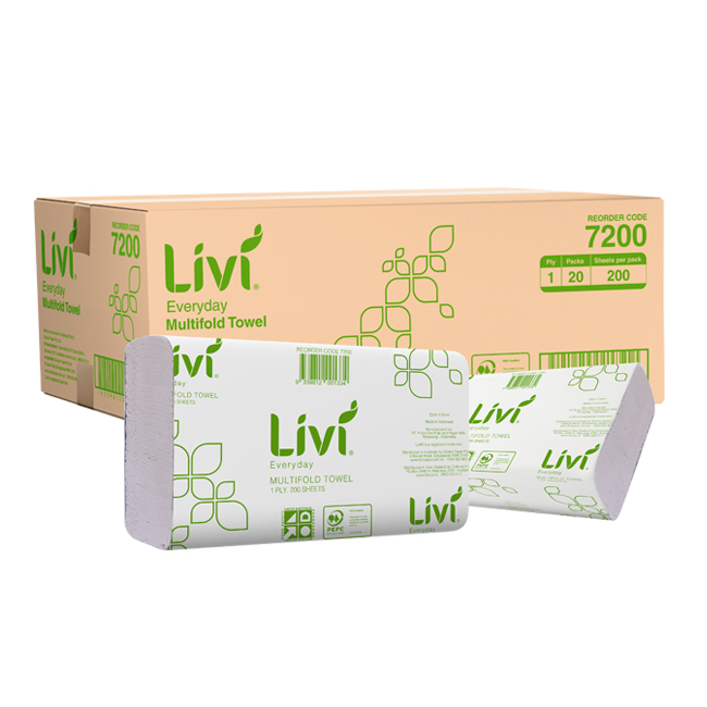 Livi Everyday Slimfold Towel 1 Ply 200 Sheets » Livi New Zealand