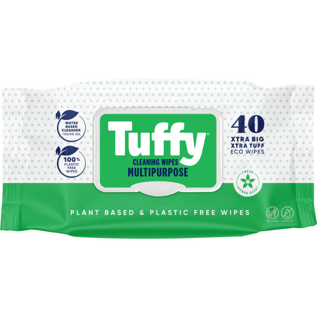 Tuffy XL Plastic Free Multipurpose Cleaning Wipes 40 Sheets