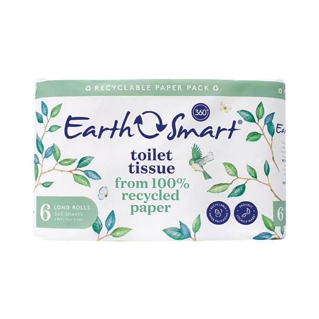 EarthSmart Recycled Multipack Bathroom Tissue 2 Ply 360 Sheets 6 Pack ...